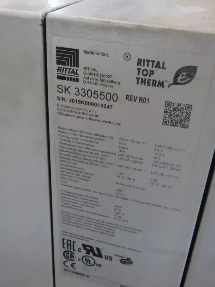 Rittal TopTherm SK3305500 Enclosure Cooling Unit Air conditioner, Italy ...
