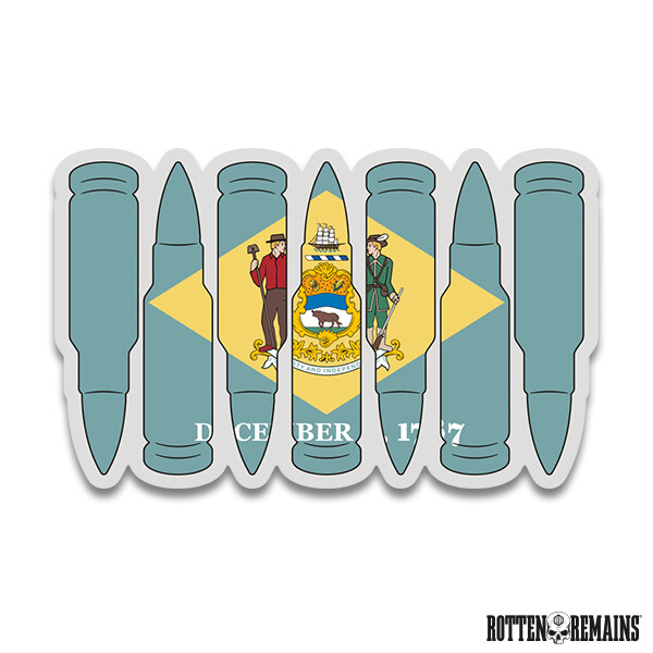 Bullets Delaware DE Sticker Decal Vinyl Car Laptop Bumper Window Flag ...