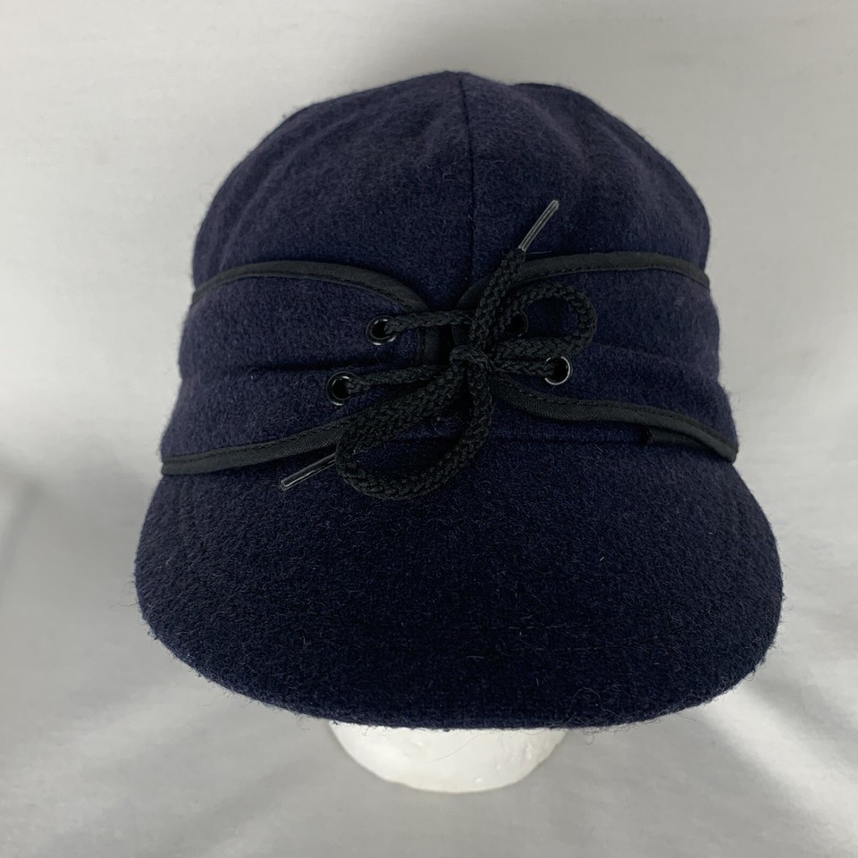 Vintage WPL 807 Hat Cap SZ 6 7/8 Wool Blue Woodsman Trapper Hunting ...
