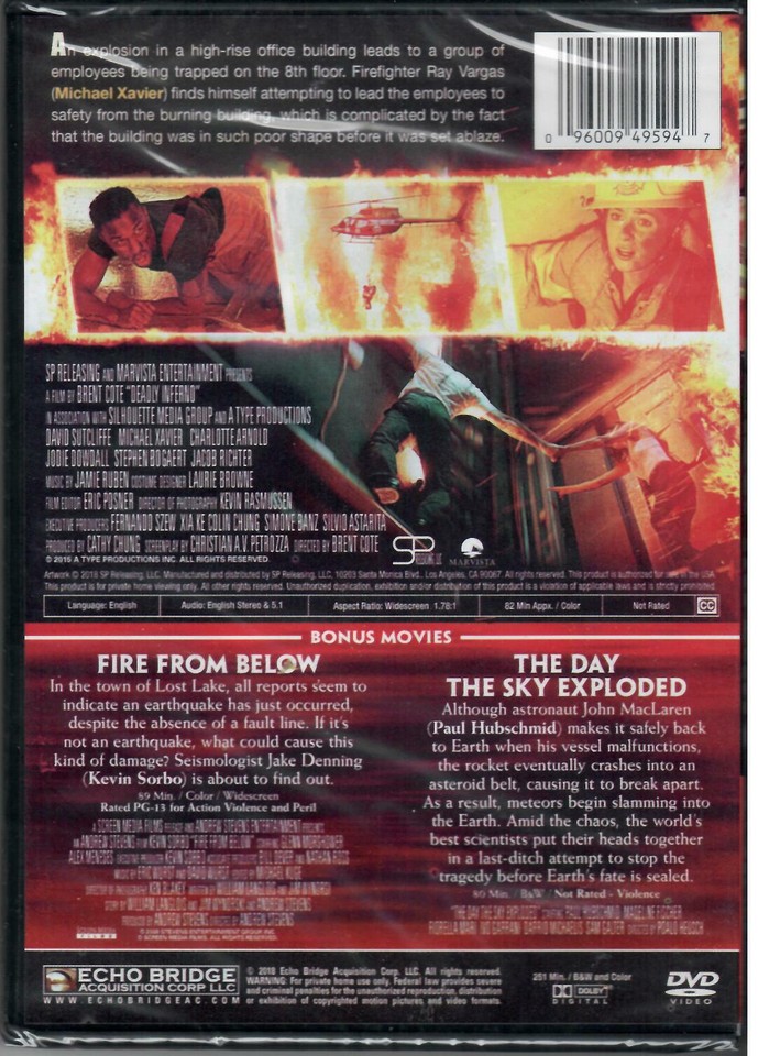 DEADLY INFERNO (3-MOVIE DVD) Fire from below/The day the sky exploded ...