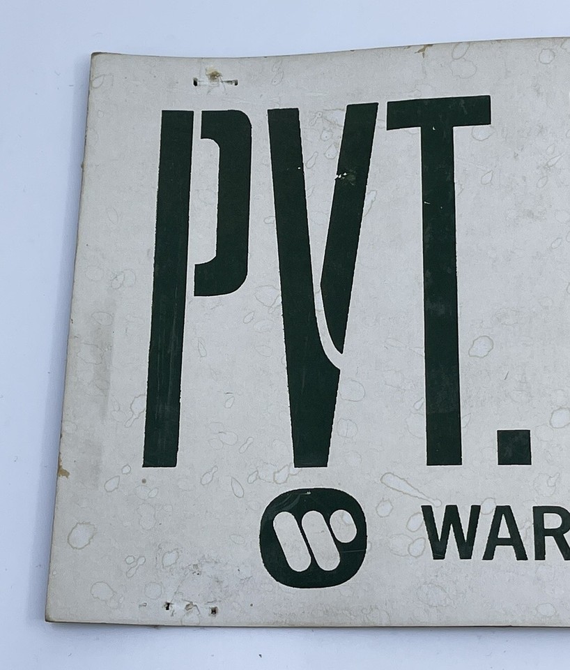 PVT. Benjamin 1980 Film Crew Warner Brothers Parking Pass Vehicle ...