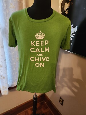 Chive Tees T Shirt Mens Large Green Keep Calm and Chive On Tee Mens | eBay