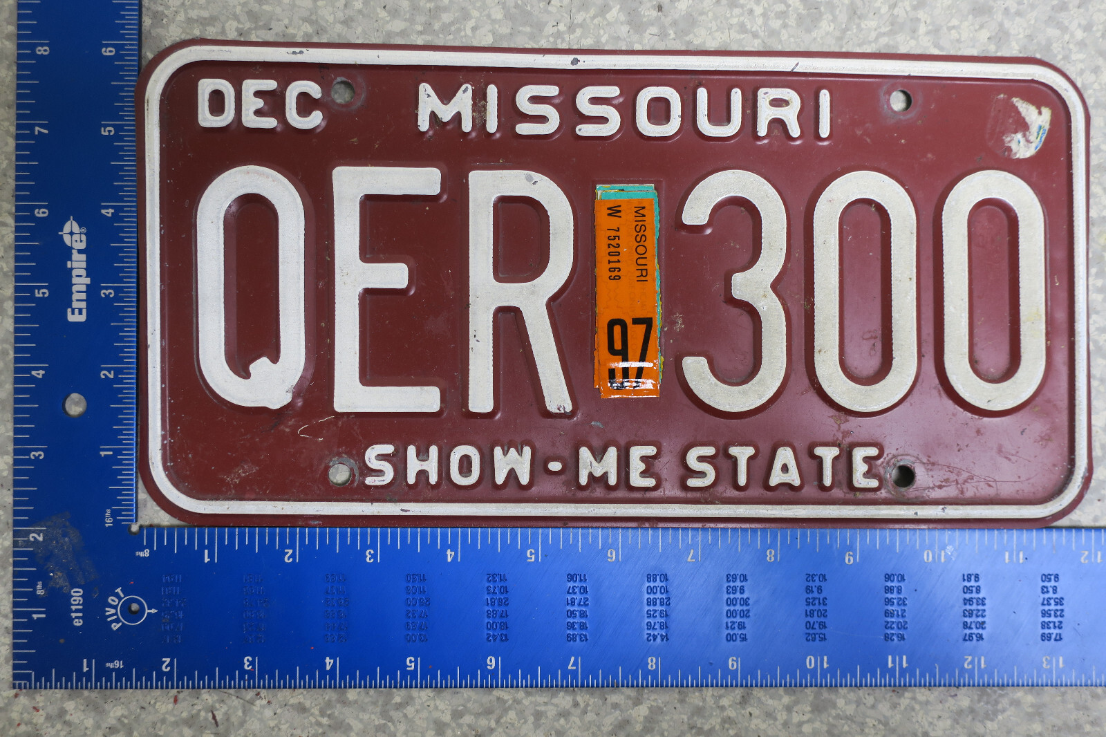 1997 97 MISSOURI MO LICENSE PLATE TAG # QER 300 | eBay