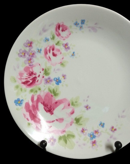 Gibson Designs HEAVENLY ROSE 4-Salad Plates 7 1/8” D Pink Roses Flowers ...