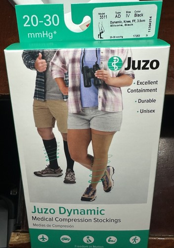 Juzo Dynamic Medical Compression Stockings 3511 AD Size IV Black 20-30 ...
