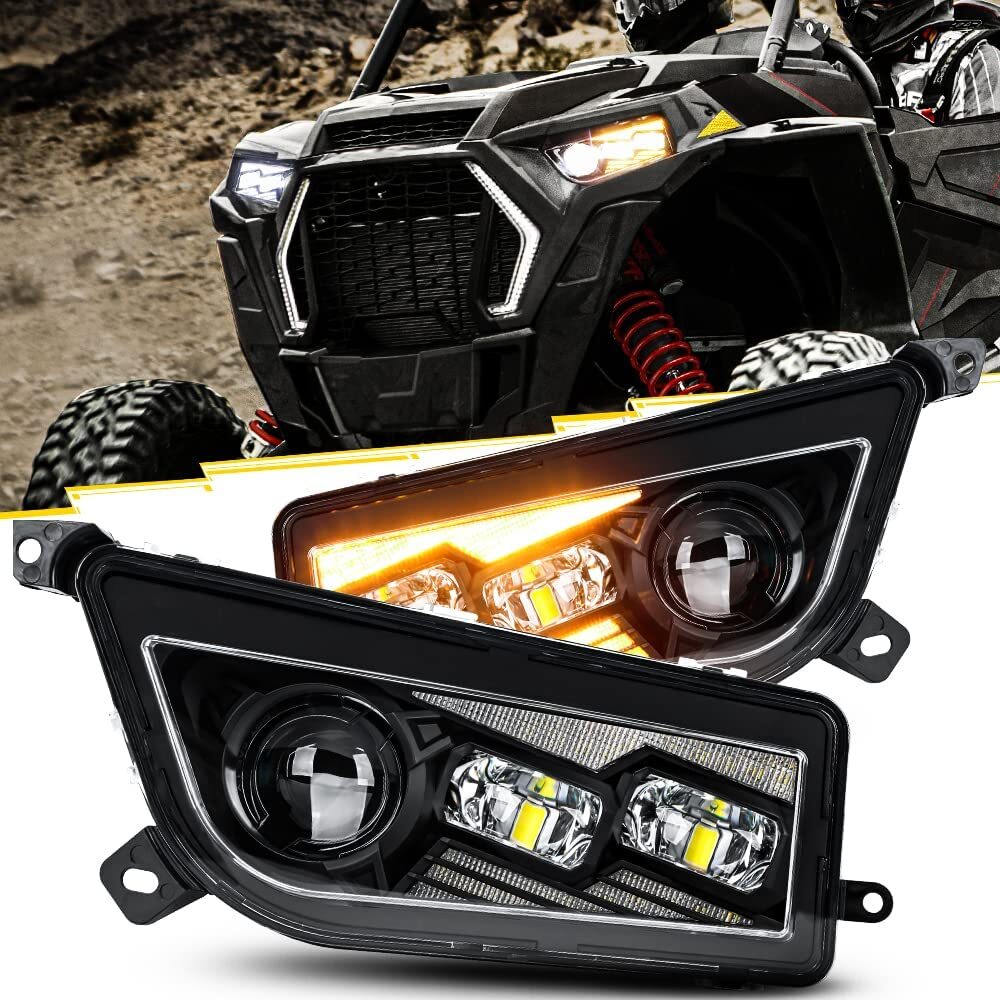 For Polaris 2014-2020 RZR XP 4 1000 Black Halo Angel Eyes ATV UTV LED ...