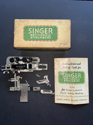 Vintage Singer Buttonhole Attachment #121795 with Various Parts w ...