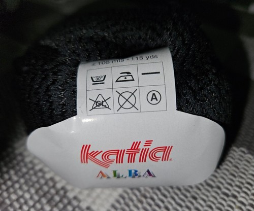 Katia ALBA Flat Ribbon Yarn * Color #2 Black * 50g Cotton Rayon Blend ...