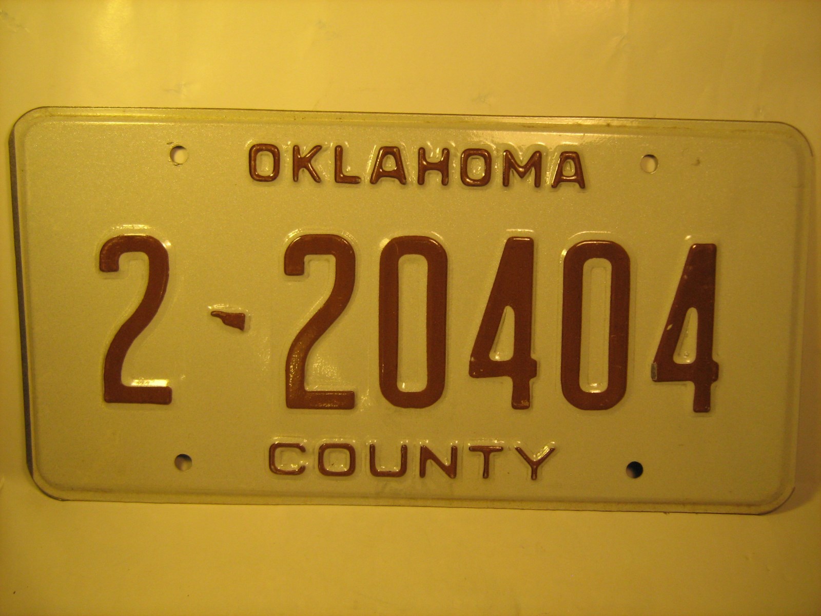 New OKLAHOMA License Plate 2008 COUNTY #2-20404 More in # order [Y59F ...