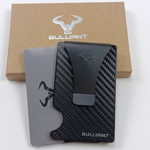 Bulliant RFID Blocking Slim Wallet - Black Metal - Money Clip - Card ...