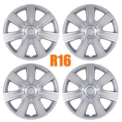16" inch Set of 4 Silver Wheel Covers Rim Snap On Full Hub Caps fit R16 ...