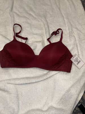 Auden - Bliss Lightly Lined Wirefree Bra Berry Red NEW NWT 34B | eBay