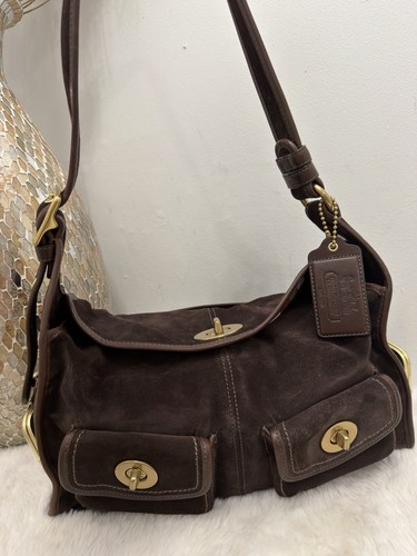 Coach Archive Haversack Bleecker Street Chocolate Brown Suede | eBay