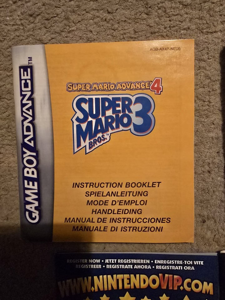 Super Mario Advance 4: Super Mario Bros 3 GBA CIB VGC UNSCRATCHED VIP ...