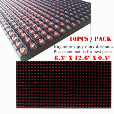 RED LED Display P10 Dot Matrix Module Red Sign (6.3" x 12.6" x 0.5") | eBay