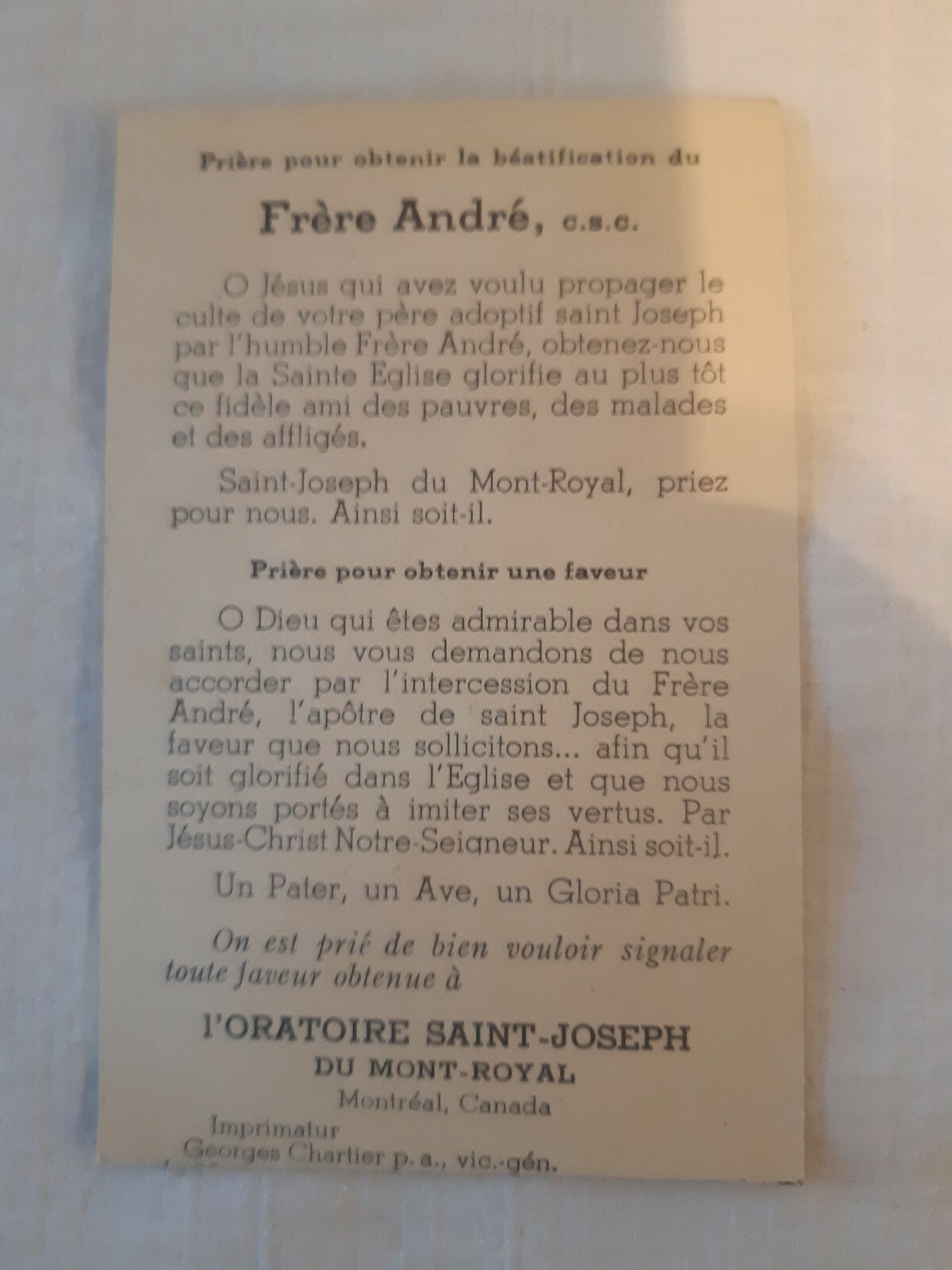 le Frere Andre Brother Andre Frėre André vintage Holy Card | eBay