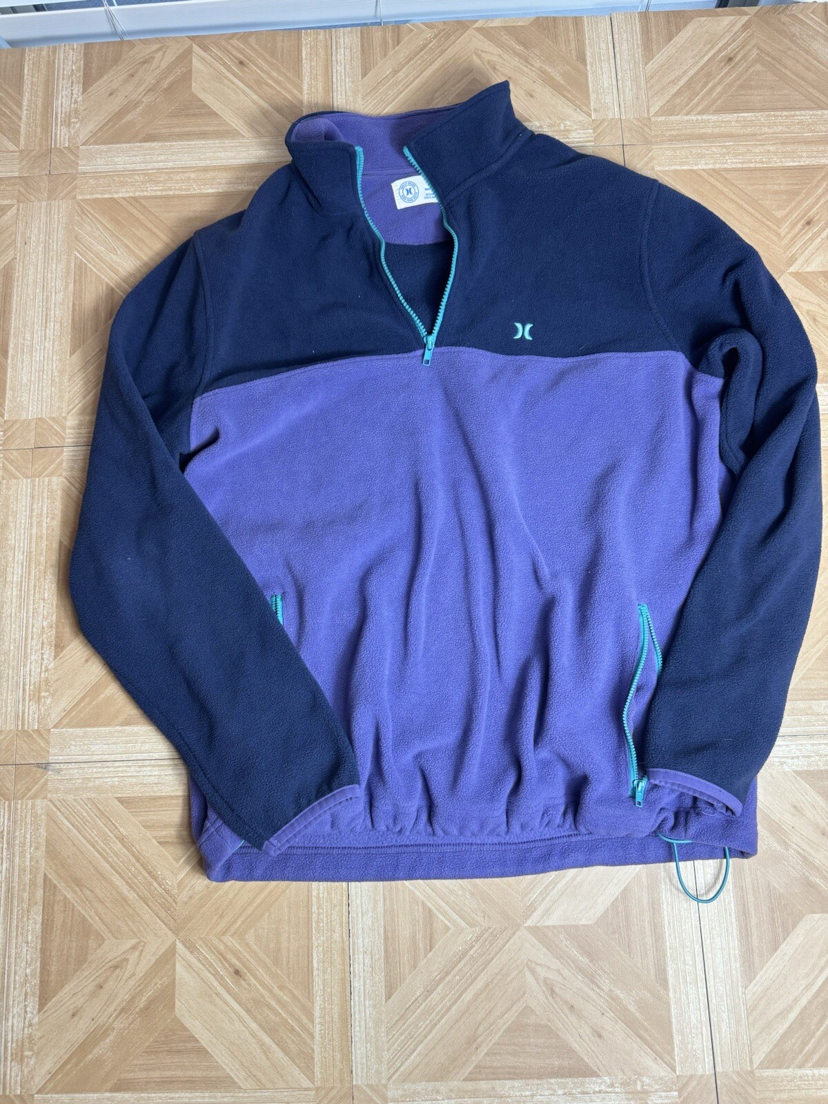 Hurley Polar Fleece Sweater Jacket Mens LG Purple Blue 1/4 Zip ...