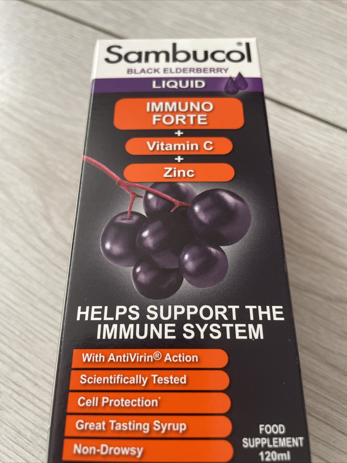 Sambucol Natural Black Elderberry Immuno Forte Vitamin C Zinc Immune ...