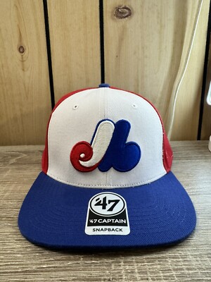 Montreal Expos MLB ‘47 Brand Captain Snapback Hat Cap Tri-Color ...