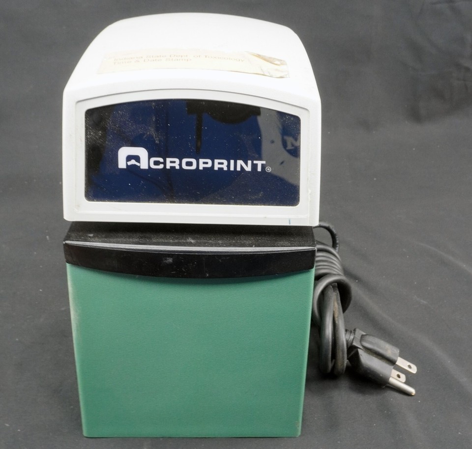 AcroPrint ET W/ Up & Lower PLA Automatic Time Stamp Clock No Key | eBay
