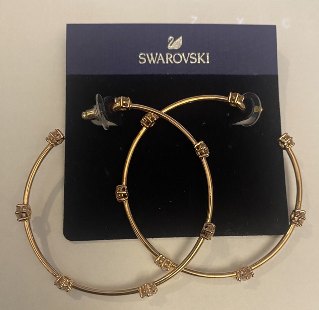 Swarovski Crystal Constella Hoop Earrings White Rose-gold Tone Plated ...