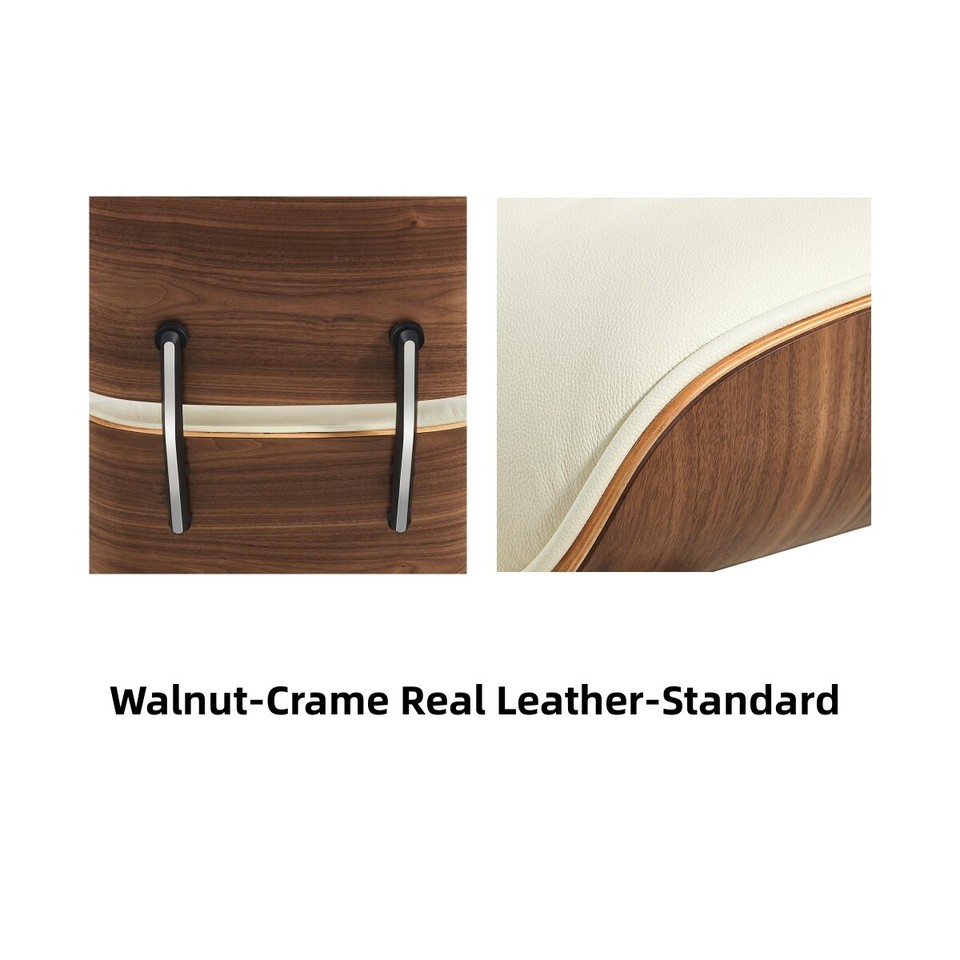 Premium EAMS Lounge Chair and Ottoman Genuine Leather Armchair with ...
