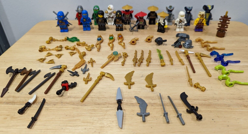 Lego Ninjago 16 Minifigure Accessory & Weapon Lot Lloyd Kai Jay Master ...