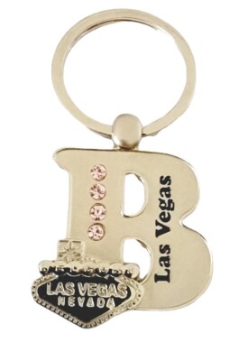 Letter B Las Vegas Keychain Initial B Personalized Souvenir Crystal ...