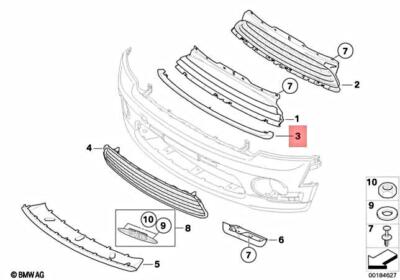 Genuine MINI Cooper R55 R56 Chrome Moulding For Ventgril OEM ...