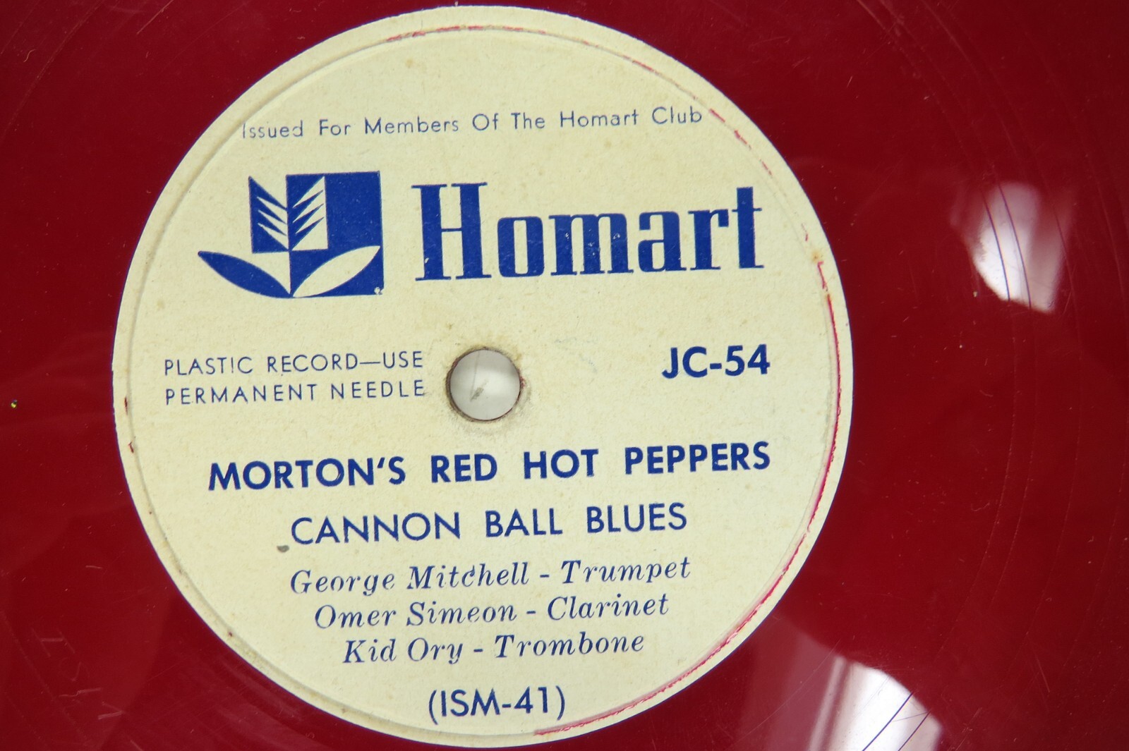 Morton's Red Hot Peppers - HOMART JC-54 - Cannon Ball Blues & Granpa's ...