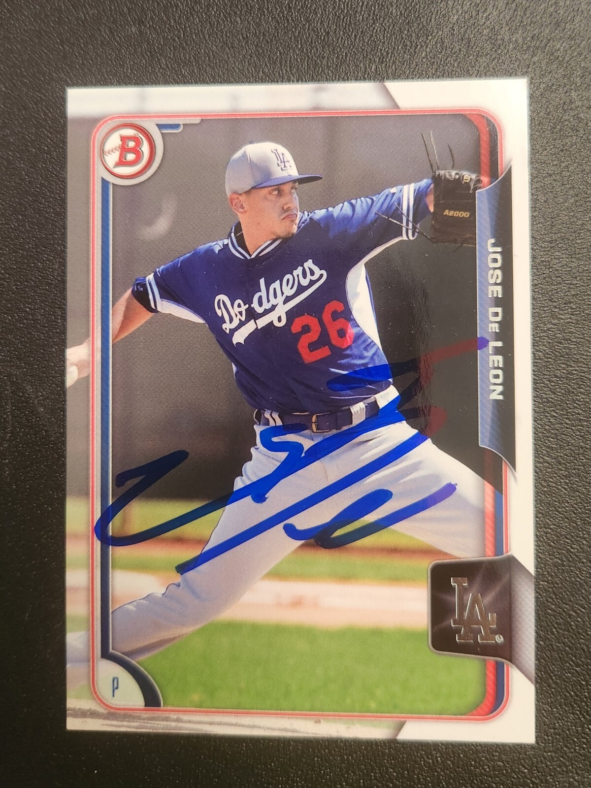 Jose De Leon Autograph Signed 2015 Bowman Los Angeles Dodgers | eBay