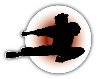 Karate Man Flying Kick Car Bumper Sticker Decal - 9'', 12'' or 14'' | eBay