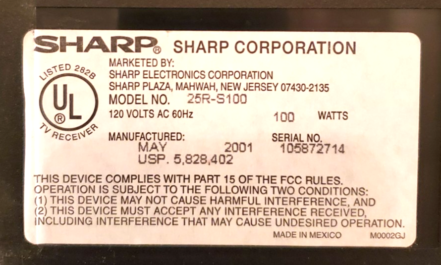RETRO GAMING SHARP 25" COLOR TELEVISION WITH ORIGINAL SHARP REMOTE AND ...