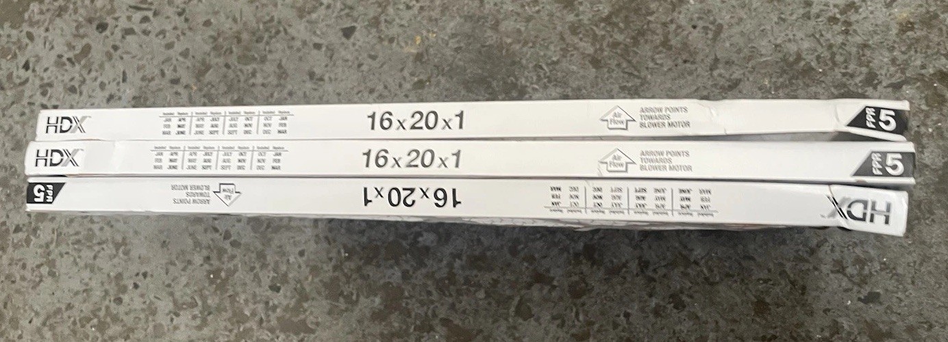 Lot of 3 - HDX Dust & Pollen Filter FPR 5 White - 6.3 in x 7.9 in x 0.4 ...