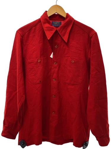 PENDLETON Long Sleeve Shirt M Wool RED Solid Color 60s USA | eBay