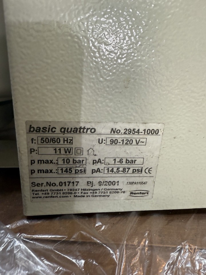 Renfert Basic Quattro IS 29591000 Dual Tank Sandblaster w/ Footpedal | eBay