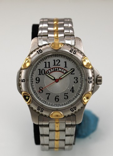 Craftsman Relic Watch Men Stainless Silver Gold Steel WR Battery White ...