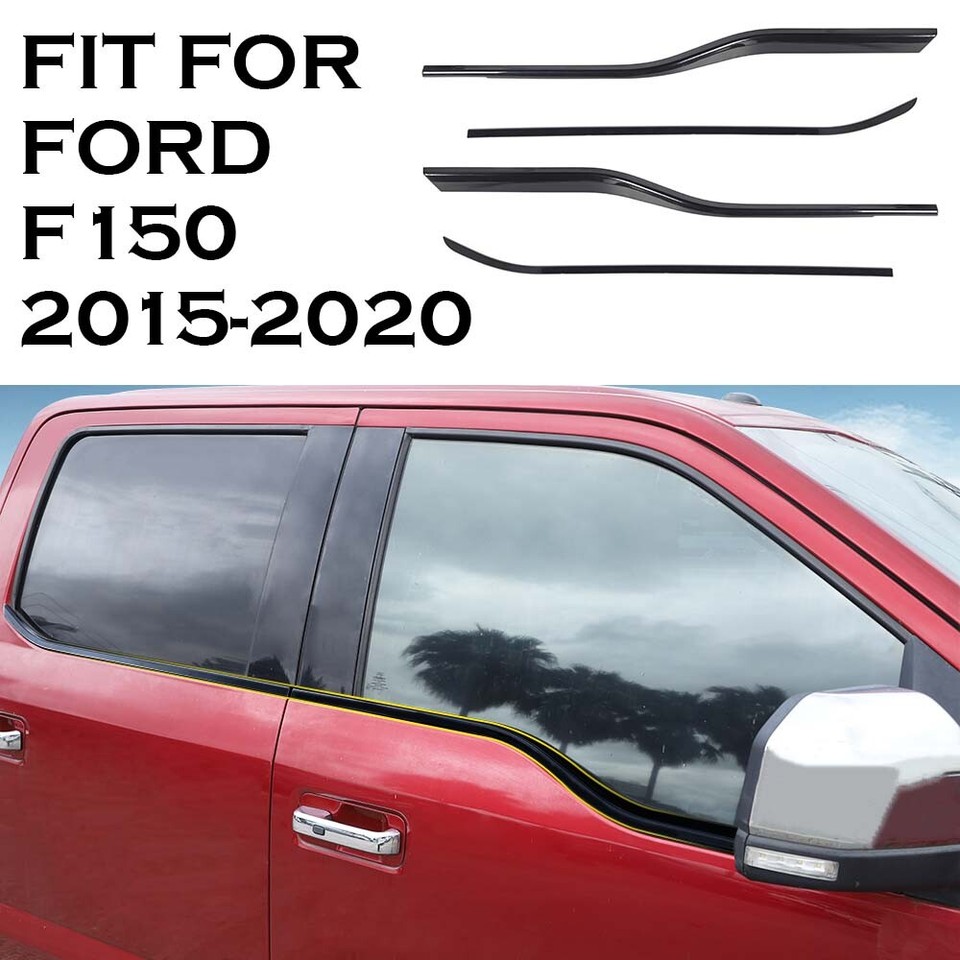 For 2015-20 Ford F150 4Door Black Window Bottom Sill Trim Strips Cover ...