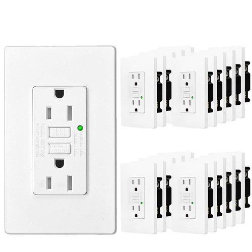 15 Amp GFCI Outlet Duplex Receptacle Non-TR Ground Fault Circuit ...