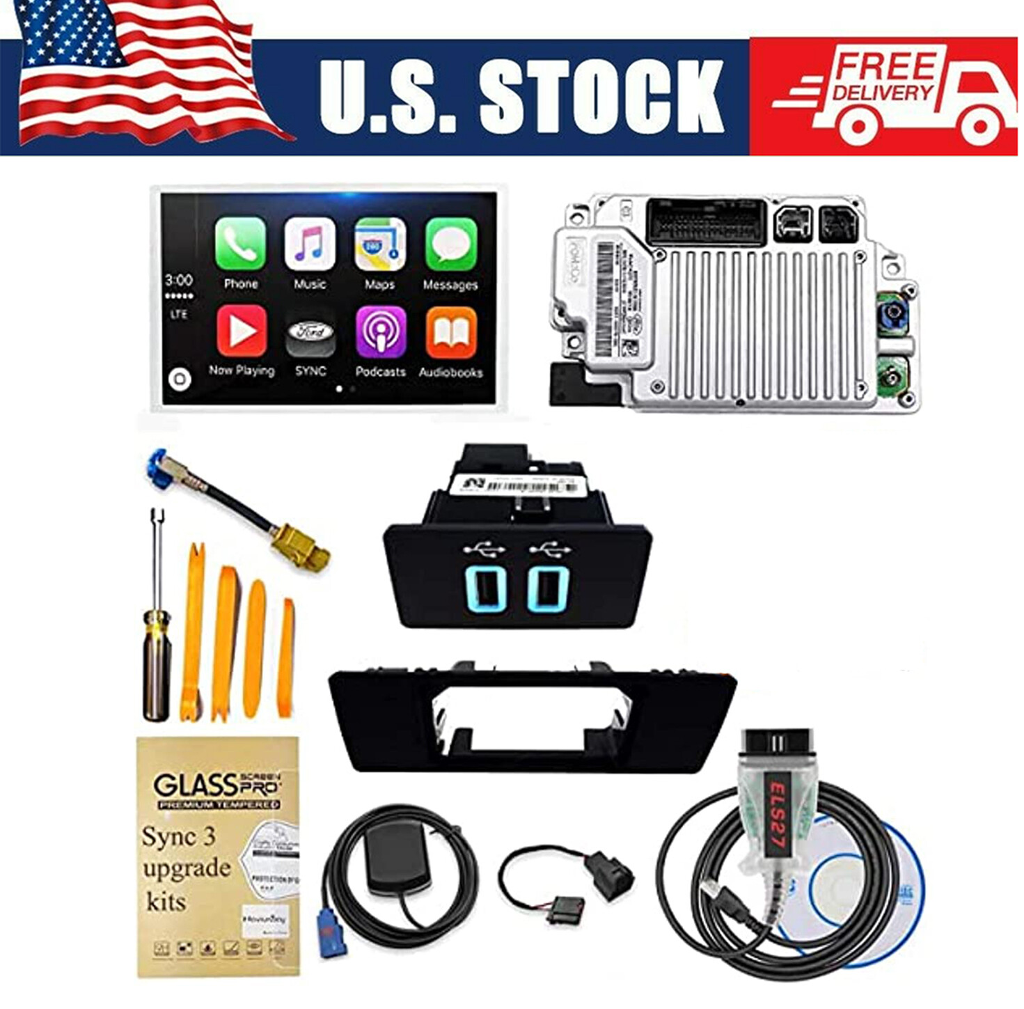 Factory SYNC 2 to SYNC 3 3.4 Upgrade Kit for Ford SYNC3 APIM Carplay ...