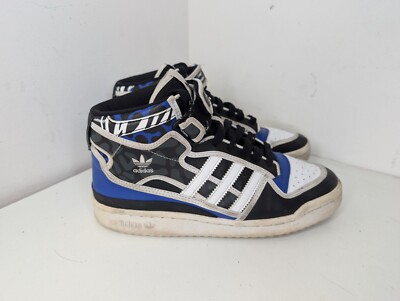 Adidas Mid Top Trainers Leather Sneakers Basketball Shoes Size UK 6 ...