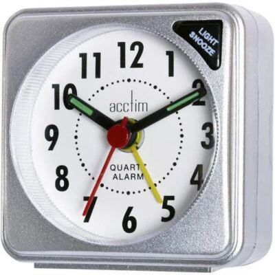 ACCTIM SILVER INGOT TRAVEL ALARM CLOCK CRESCENDO LUMINOUS HANDS LIGHT ...