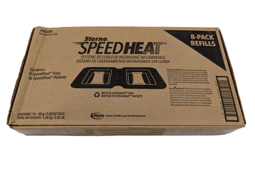 Sterno 70334 SpeedHeat Flameless Food Warming System Refill 8 Trays, 16 ...
