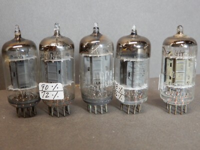 Mixed Lot of (5) Gray Plate 12AU7 Vintage Vacuum Tubes Amplitrex ...