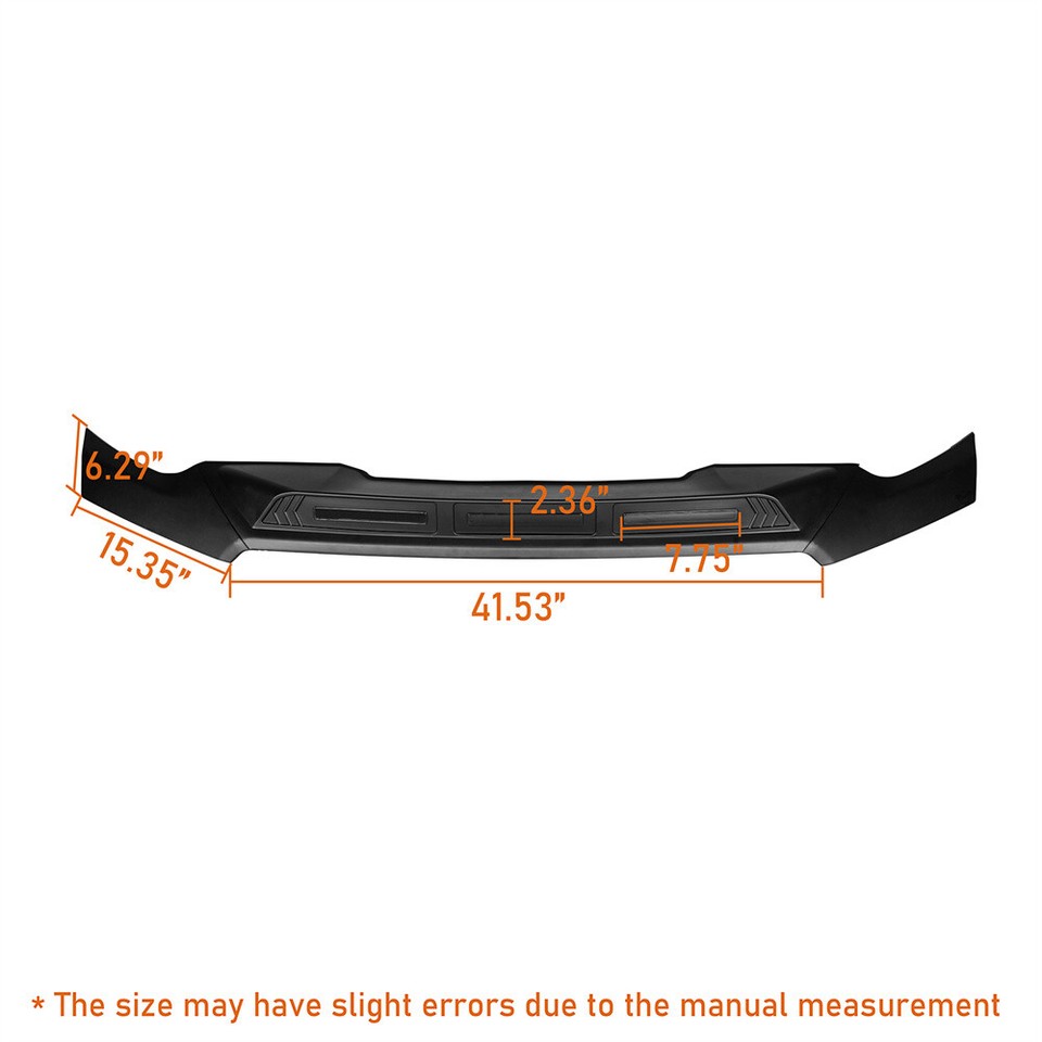 Black Front Hood Protector Stone Guard w/ Amber Lights for 2015-2020 ...