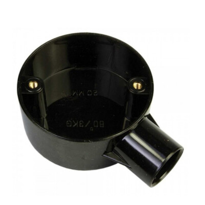 20mm Black PVC Conduit Stop End Terminal Box For Round Cable Trunking ...