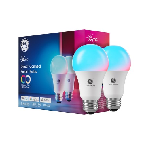 GE A19 Smart LED Light Bulbs, Room Decor Aesthetic Color Changing WiFi ...