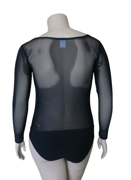 Black Mesh Body Stocking with Sleeves, Brief for Belly Dance, Costumes ...