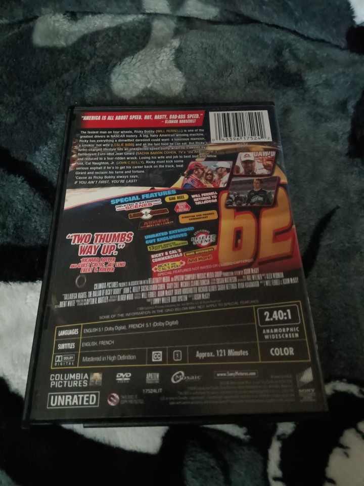 Talladega Nights: The Ballad of Ricky Bobby (DVD, Unrated Uncut) Wil Ferrell D86 43396175242| eBay