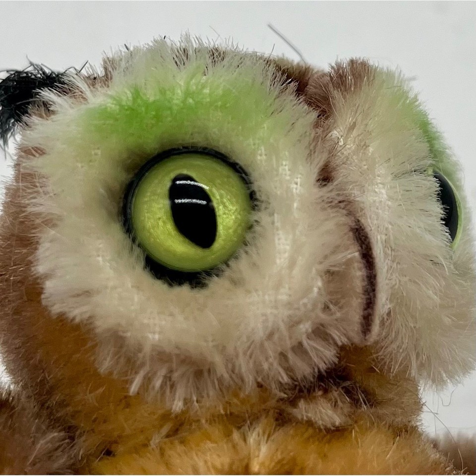 Vintage Steiff Wittie Owl Mohair Plush Brown Yellow Spotted 4" in 50's ...